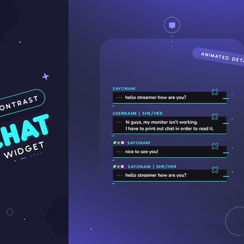 Animated Gradient Chat Widget CUSTOMIZABLE COLORS Twitch - Etsy