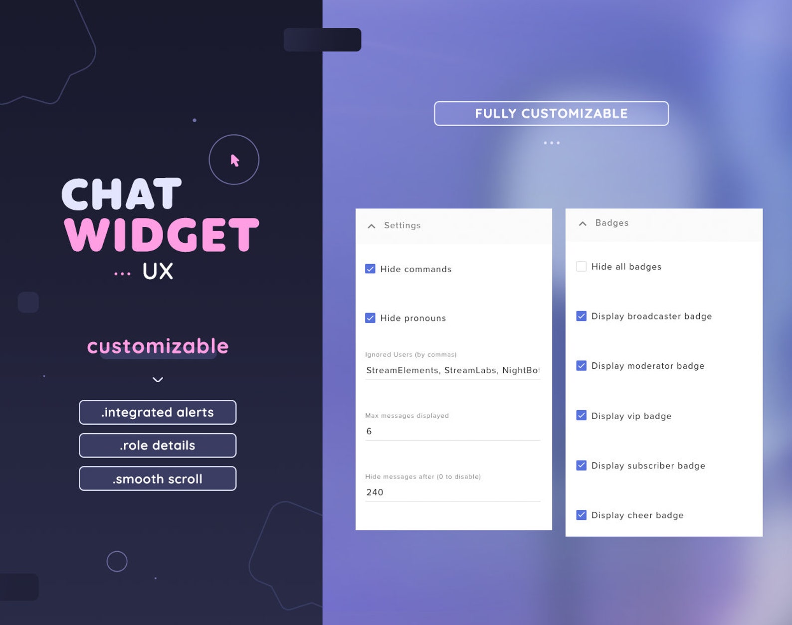 UX Chat Widget With Alerts — Minimal Roles Fully Customizable Custom ...