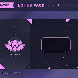 Lotus Animated Twitch Pack | Pink Lotus Flower Streamer Package ...
