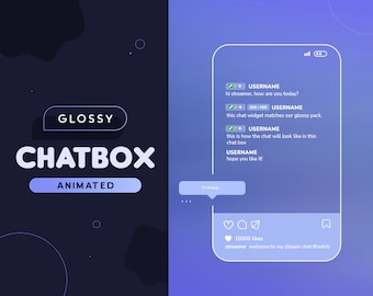 Pink Stars Blue Chatbox Overlay for Streamers Premade Twitch - Etsy