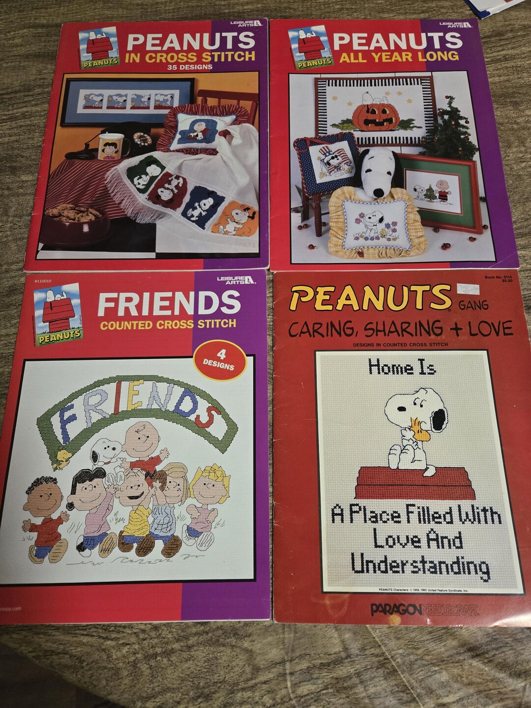 Peanuts Gang Caring, Sharing + Love, Peanuts Friends Counted Cross ...