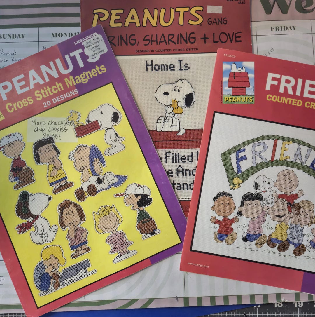 Peanuts Gang Caring, Sharing + Love, Peanuts Friends Counted Cross ...