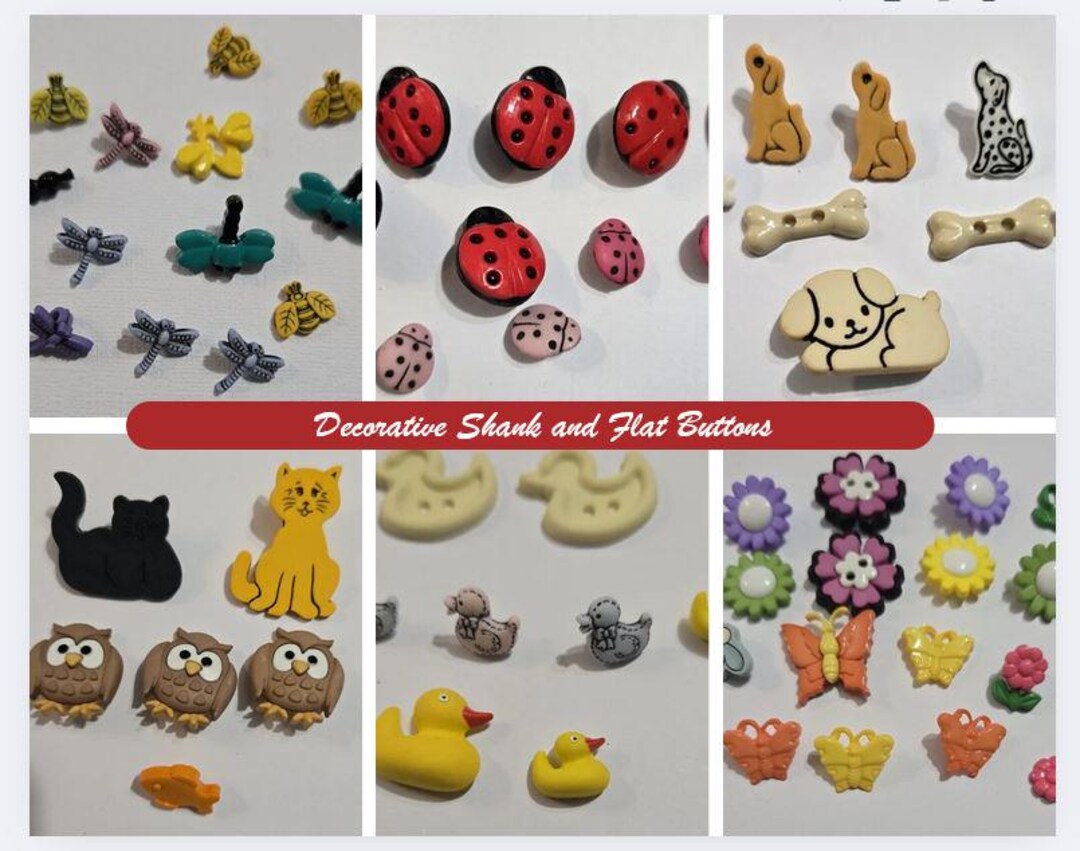 Decorative Shank Style Buttons for Crafting and Mixed Media Art - Etsy