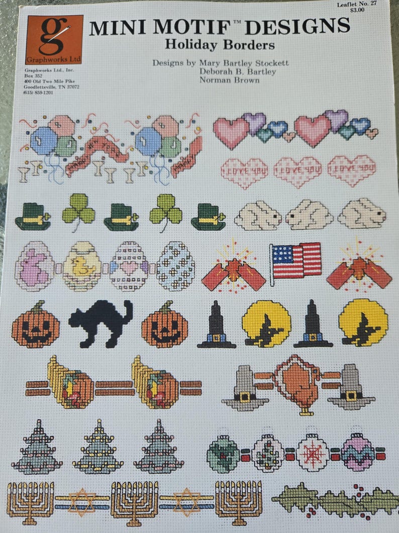 Mini Motif Designs in Counted Cross Stitch - Etsy