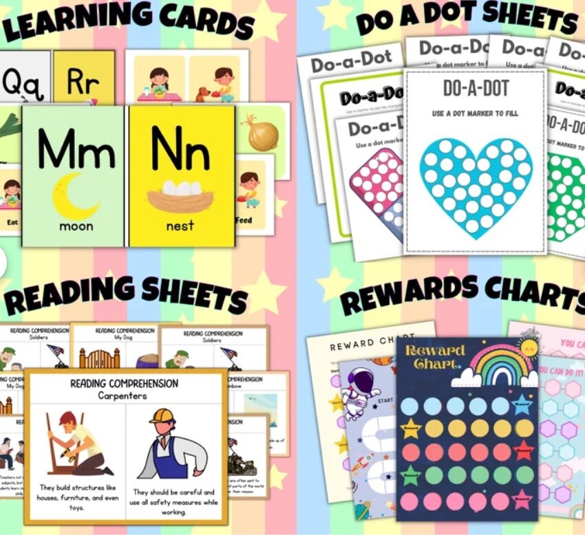 Preschool Pre-k Kindergarten Learning Bundle, Activity Worksheets ...