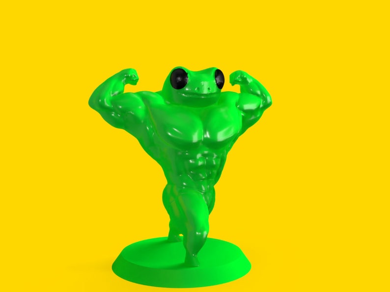Fred the Frog but SWOLE. Jacked Bodybuilder 3d Printed Fred the Cute ...