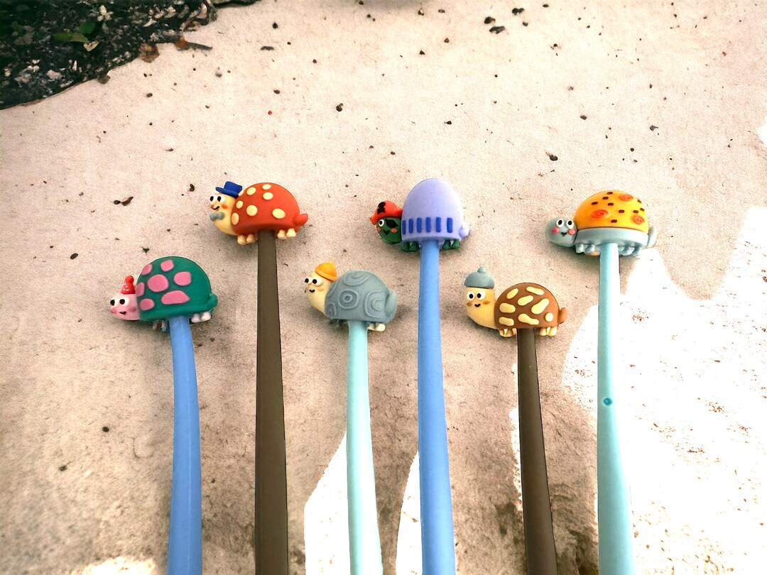 1 Pcs Cute Colourful Turtle Silicone Gel Pen Soft Modeling Black Ink ...