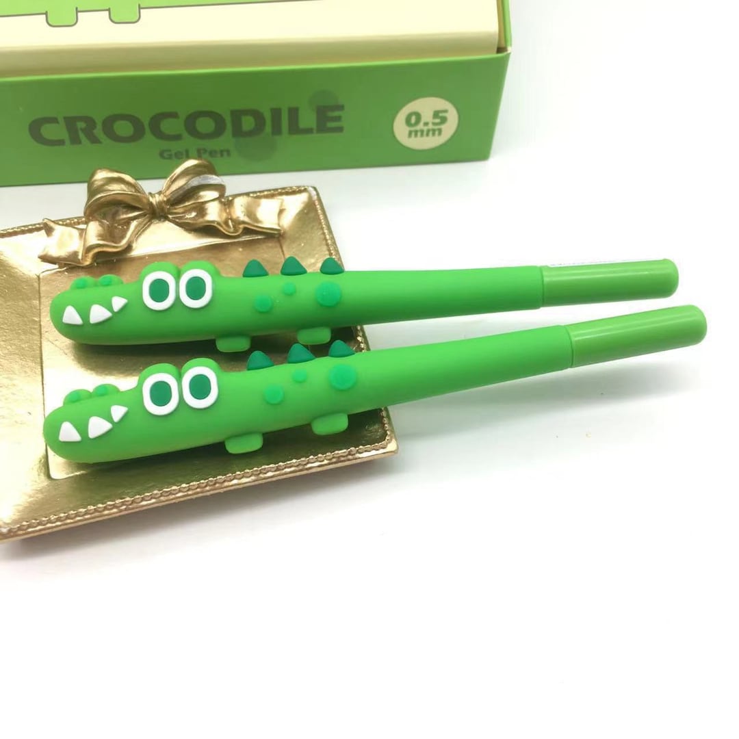 1 Pcs Cute Crocodile Silicone Gel Pen Soft Modeling Black Ink Pen ...
