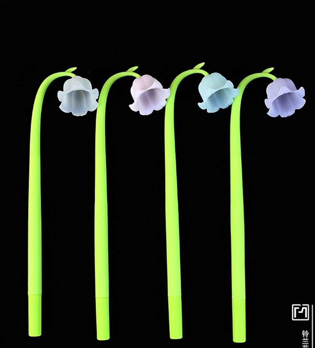 1 Pcs Bell Orchids Flower (random) Silicone Gel Pen Soft Modeling Black ...