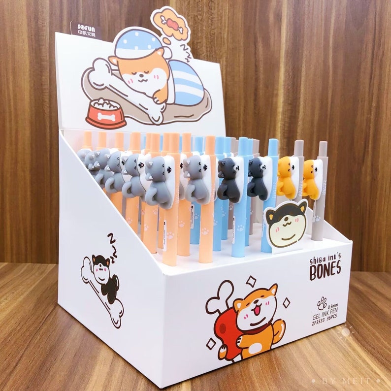 1 Pcs Cute Bones Dog Press Gel Pen Funny Animal Writing 0.5mm Black ...