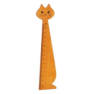 15cm Cute Cat Straight Ruler Wooden Tools Stationery Cartoon Drawing ...
