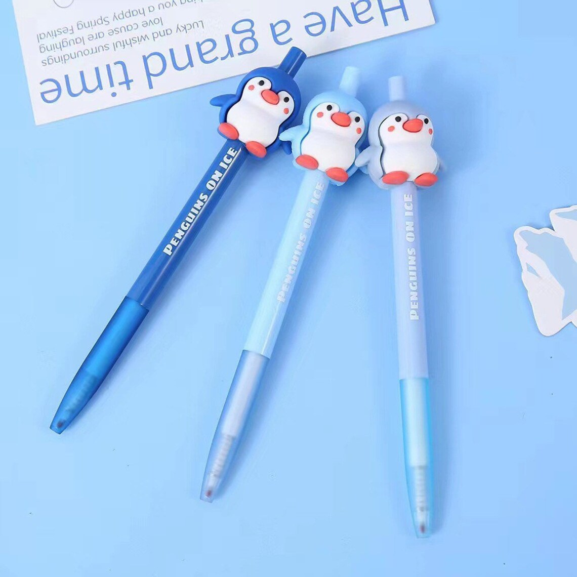 1 Pcs Cute Penguin Press Gel Pen Funny Animal Writing 0.5mmblack Test ...