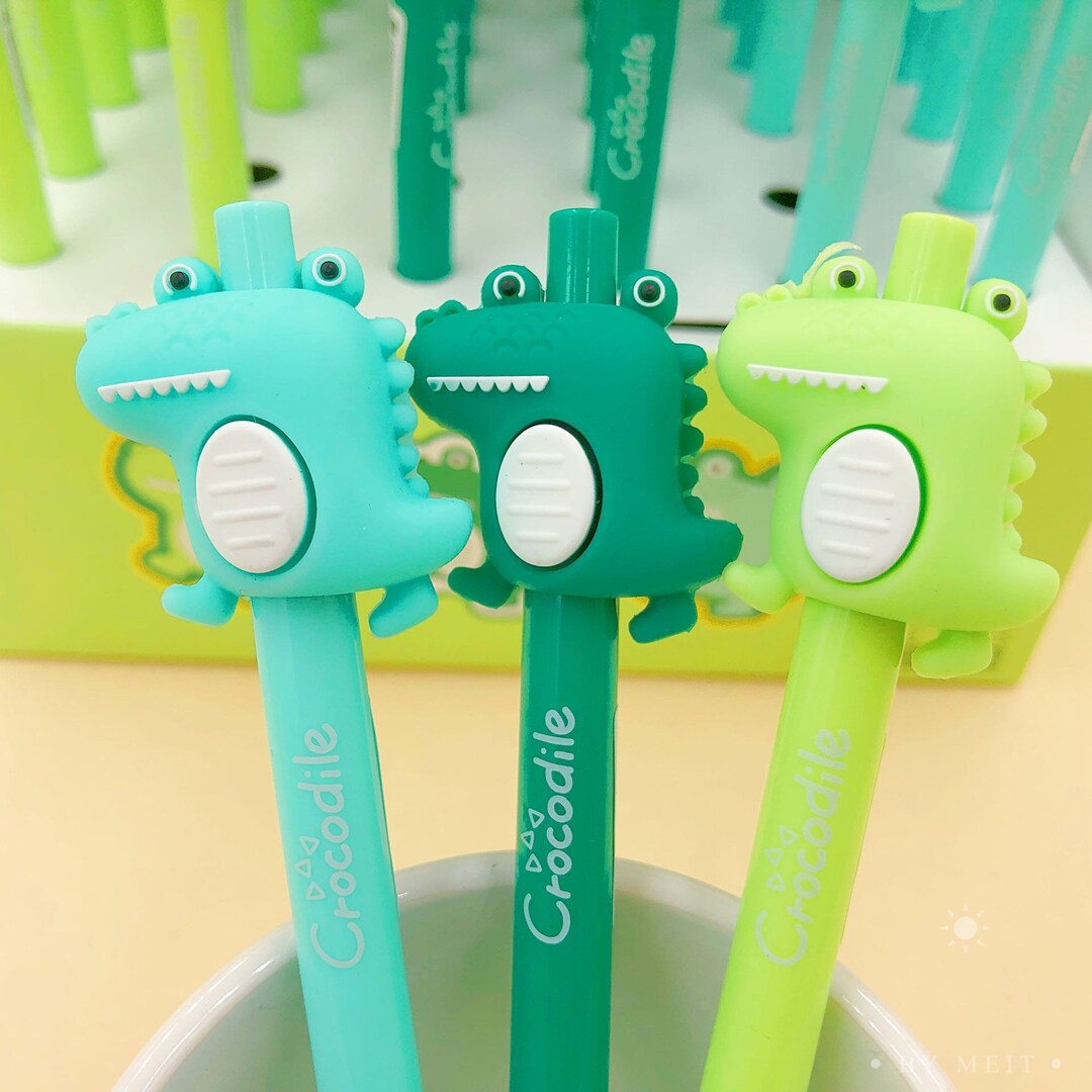 1 Pcs Cute Crocodile Press Gel Pen Funny Animal Writing 0.5mmblack Test ...