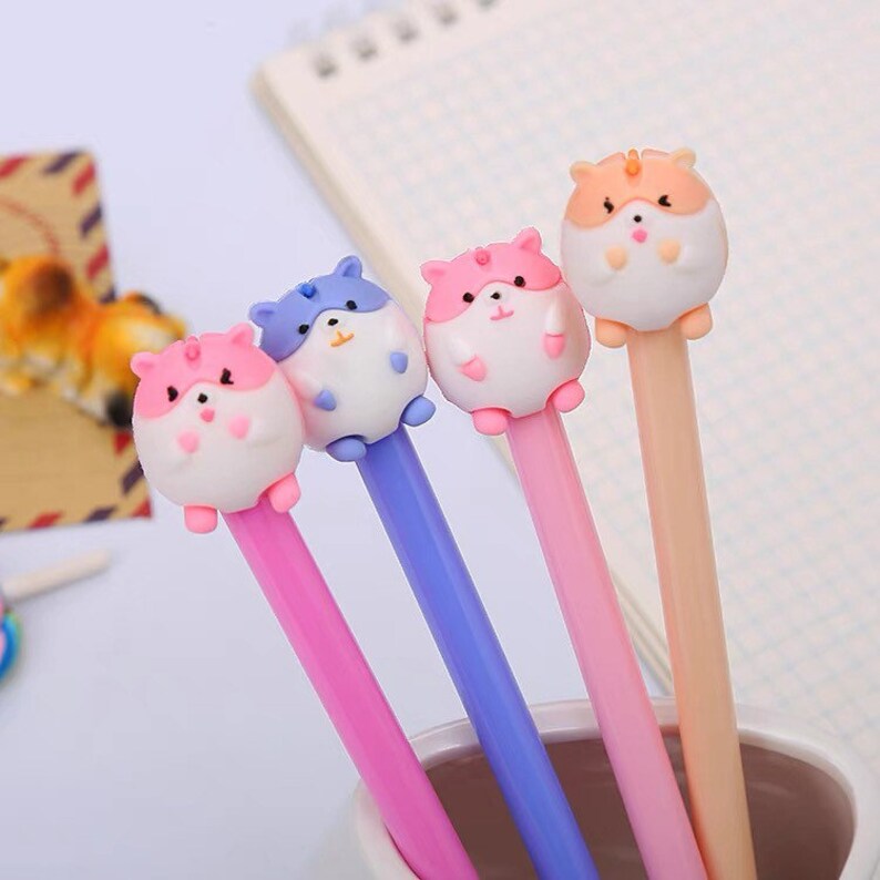 Kawaii Creative Hamster Gel Pen Signature Pen Escolar - Etsy