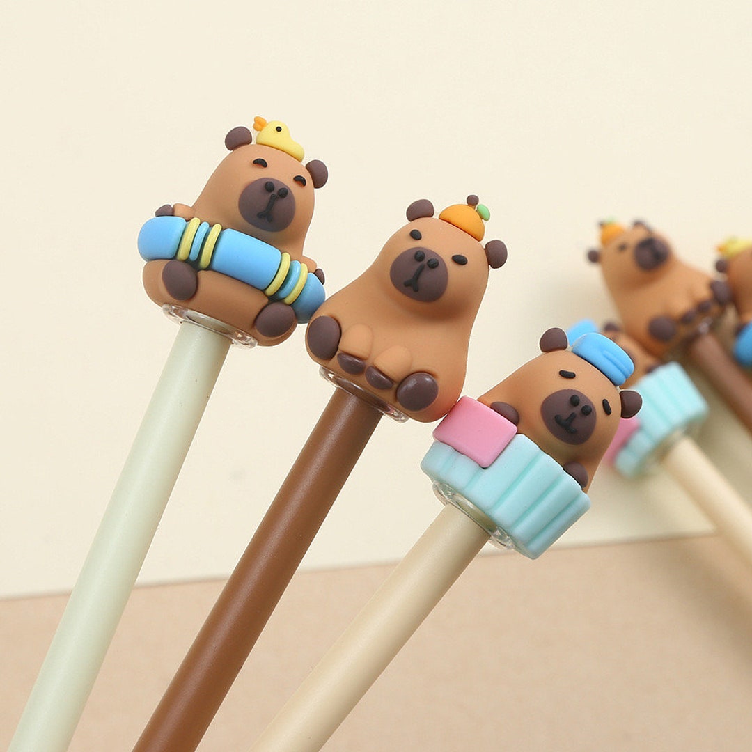 1 Pcs Cute Capybara Silicone Gel Pen Rollerball School Office Supply ...