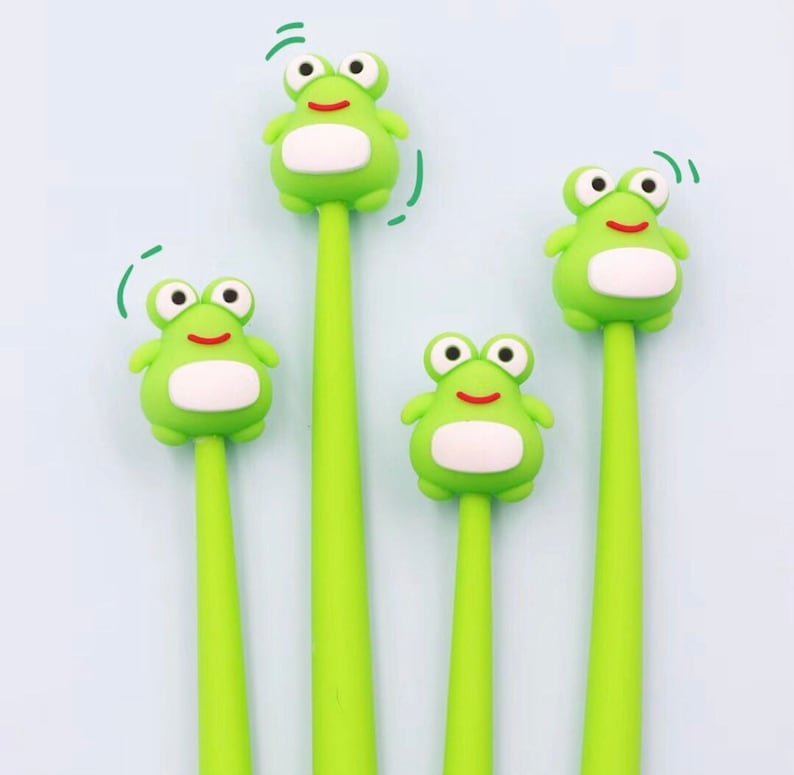 1 Pcs Cartoon Frog Cute Kawaii Stationery Black Ink 0.5mm Gel - Etsy
