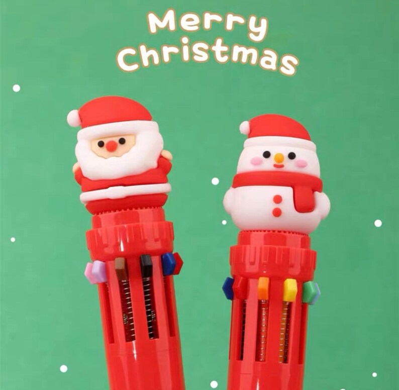 Kawaii Christmas Ballpoint Pen: 10-color 0.5mm Novelty Pen - Etsy
