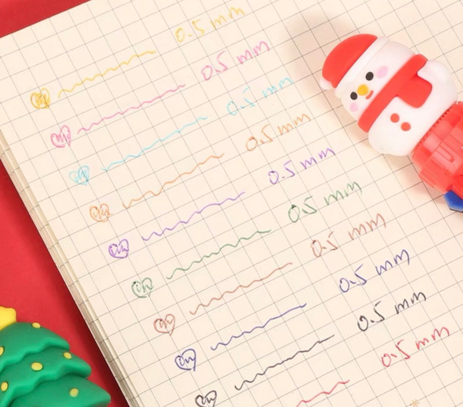 Kawaii Christmas Ballpoint Pen: 10-color 0.5mm Novelty Pen - Etsy
