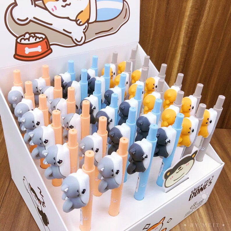 1 Pcs Cute Bones Dog Press Gel Pen Funny Animal Writing 0.5mm Black ...