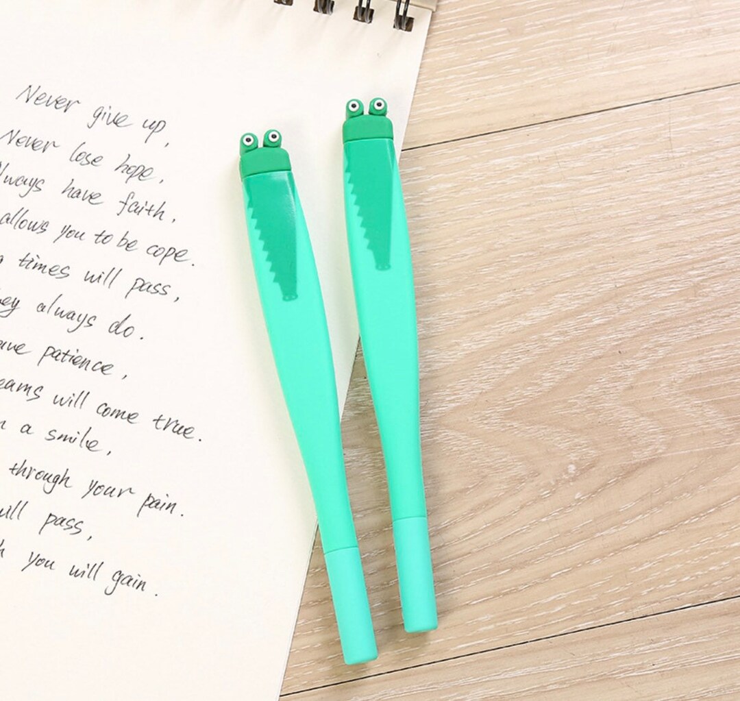 1 Pcs Cute Crocodile Silicone Gel Pen Soft Modeling Black Ink Pen ...