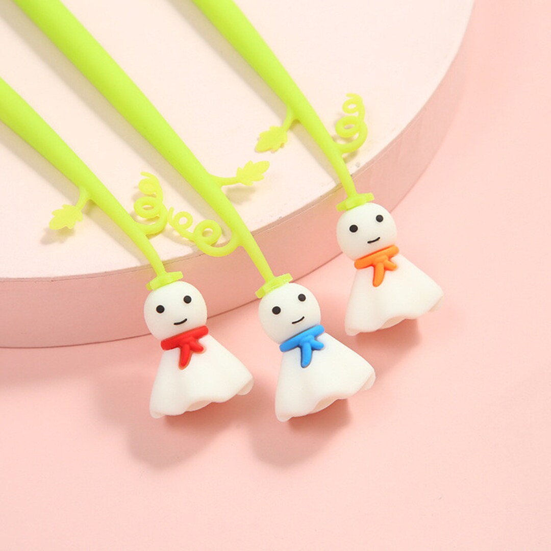 1 Pcs Cute Sunny Dolls (random) Silicone Gel Pen Soft Modeling Black ...