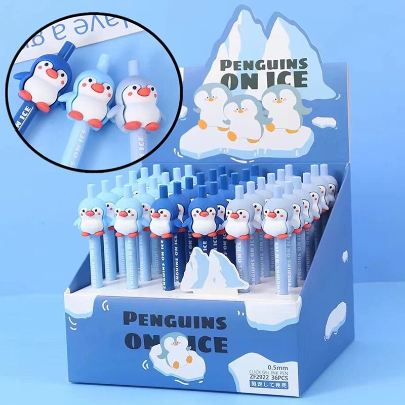 1 Pcs Cute Penguin Press Gel Pen Funny Animal Writing 0.5mmblack Test ...
