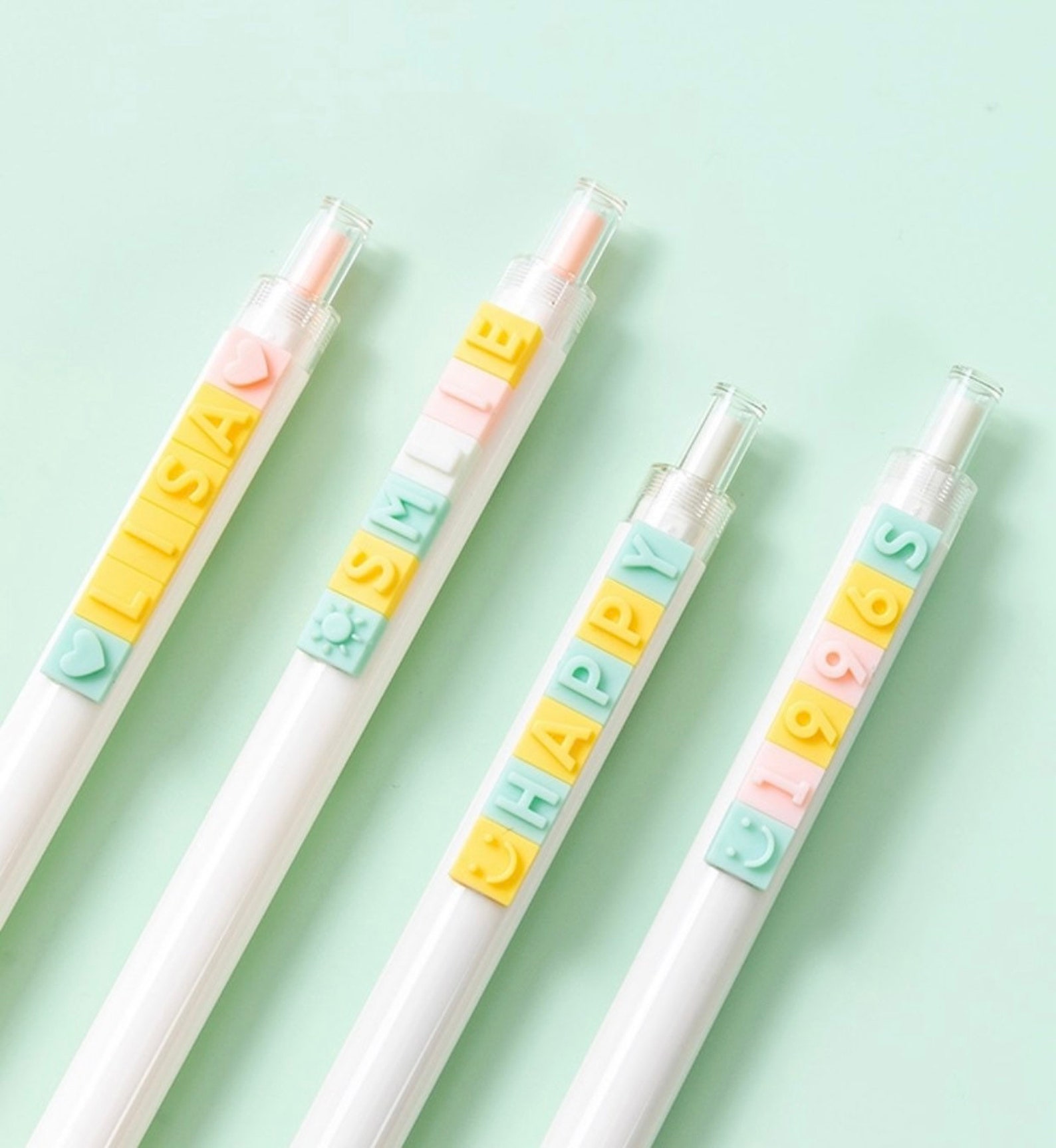 2pcs Colorful Letter Pen Set Alphabet Number Color Block Building for ...