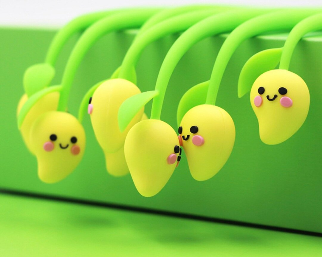 1 Pcs Cute Mango Silicone Gel Pen Soft Modeling Black Ink Pen Smooth ...