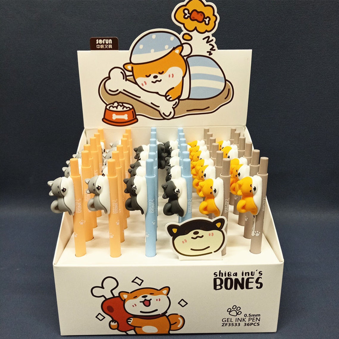 1 Pcs Cute Bones Dog Press Gel Pen Funny Animal Writing 0.5mm Black ...