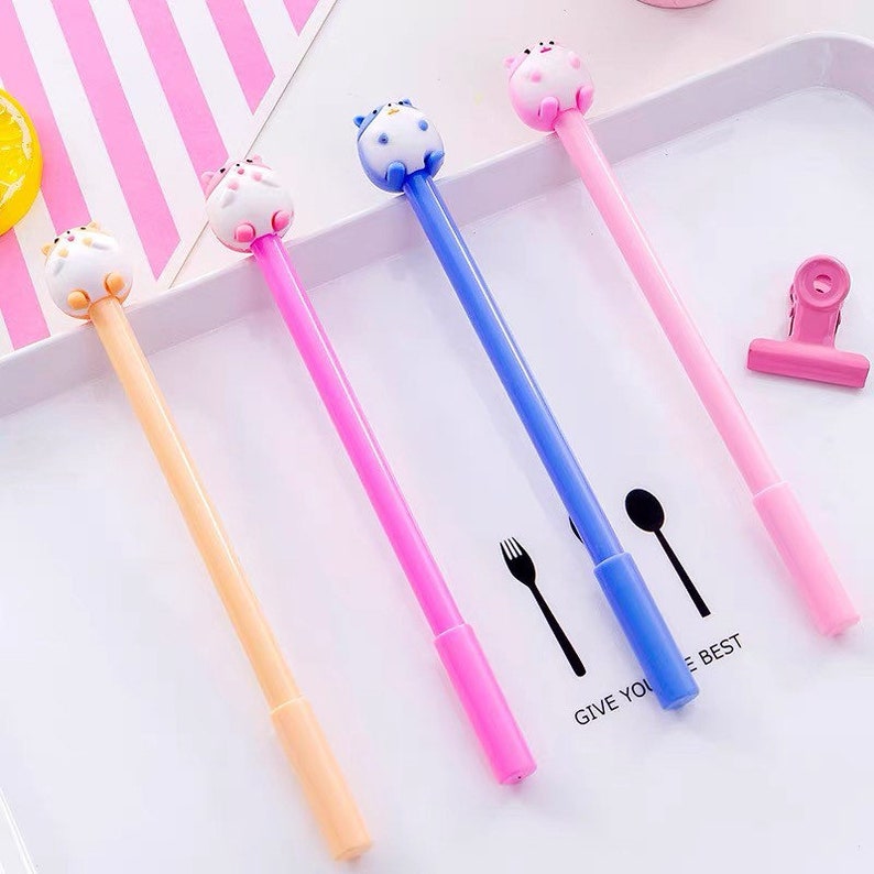 Kawaii Creative Hamster Gel Pen Signature Pen Escolar - Etsy