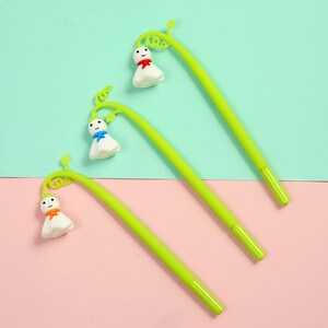 1 Pcs Cute Sunny Dolls (random) Silicone Gel Pen Soft Modeling Black ...