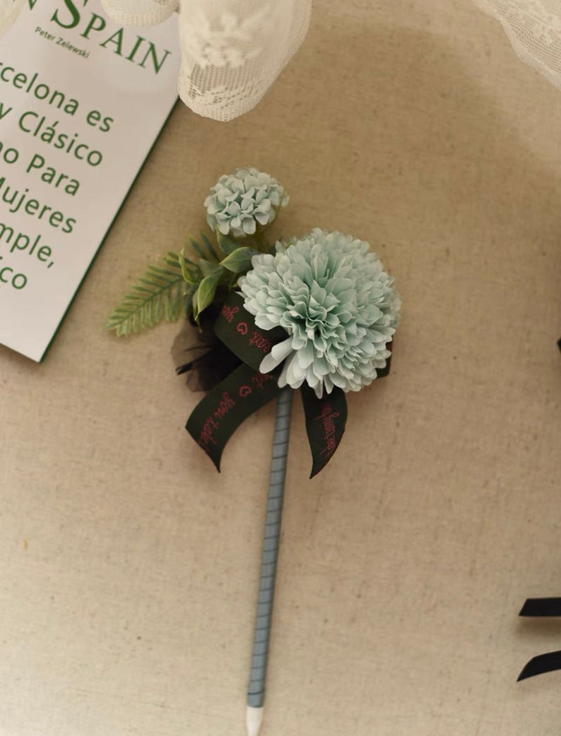 Rose Flower Ballpoint Pen With Bow - Valentine's Gift, Office Pen - Etsy