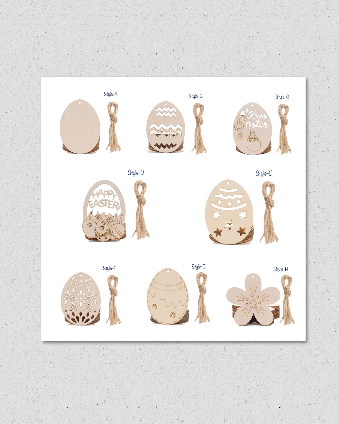 Laser Cut Wood Easter Pendants: DIY Crafts, Party Decor (10PCS) - Etsy