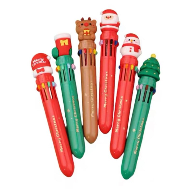 Kawaii Christmas Ballpoint Pen: 10-color 0.5mm Novelty Pen - Etsy