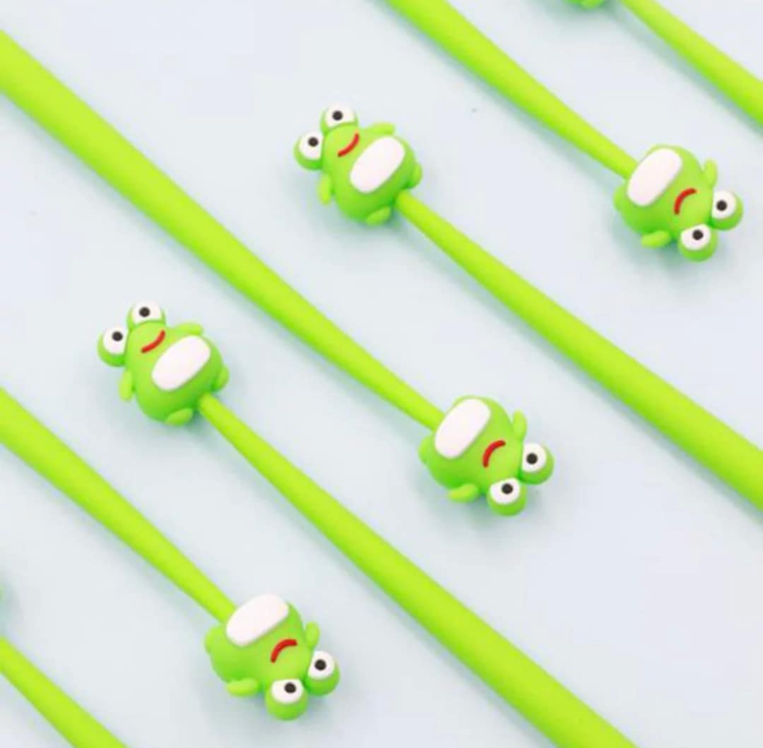 1 Pcs Cartoon Frog Cute Kawaii Stationery Black Ink 0.5mm Gel Pen ...