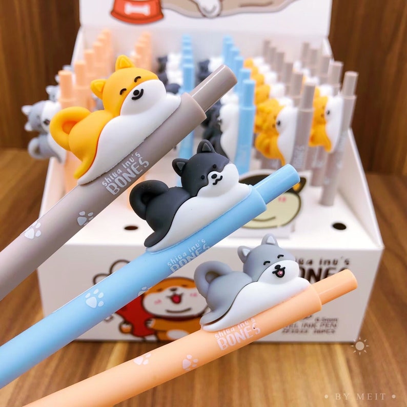 1 Pcs Cute Bones Dog Press Gel Pen Funny Animal Writing 0.5mm Black ...
