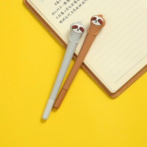 1 Pcs Cute Sloth Silicone Gel Pen Soft Modeling Black Ink Pen Smooth ...