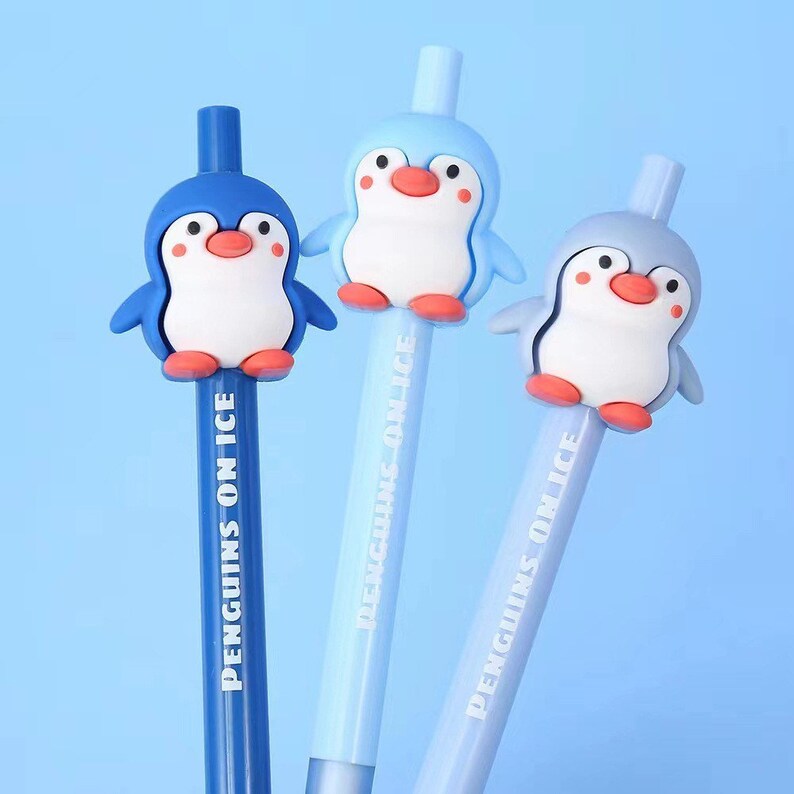 1 Pcs Cute Penguin Press Gel Pen Funny Animal Writing 0.5mmblack Test ...