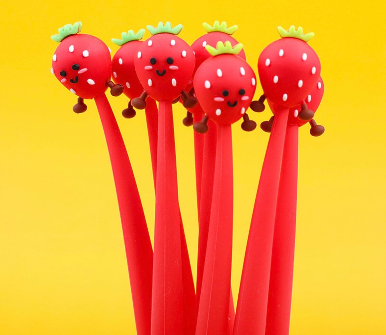 1 Pcs Cute Fruits Silicone Gel Pen Soft Modeling Black Ink Pen Smooth ...