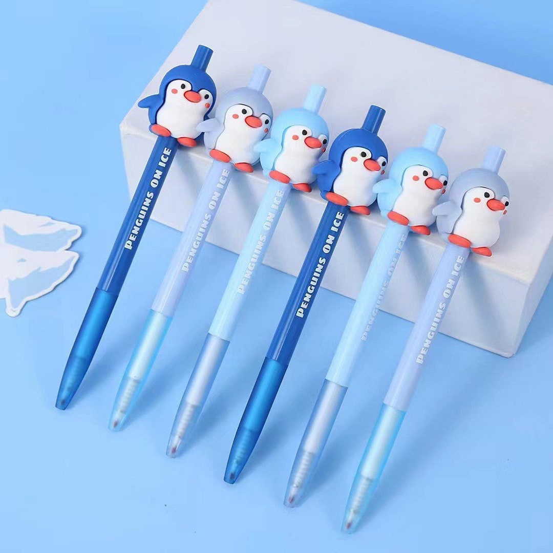 1 Pcs Cute Penguin Press Gel Pen Funny Animal Writing 0.5mmblack Test ...