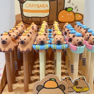 1 Pcs Cute Capybara Silicone Gel Pen Rollerball School Office Supply ...