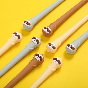 1 Pcs Cute Sloth Silicone Gel Pen Soft Modeling Black Ink Pen Smooth ...