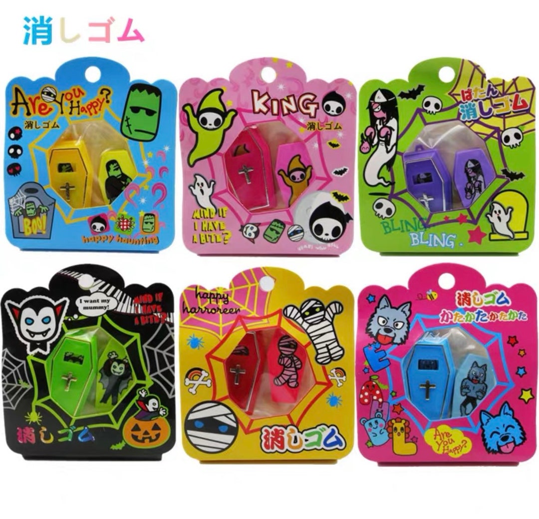 Halloween Eraser Anime Monster Halloween Ghost Mummy Coffin Cross Grave ...