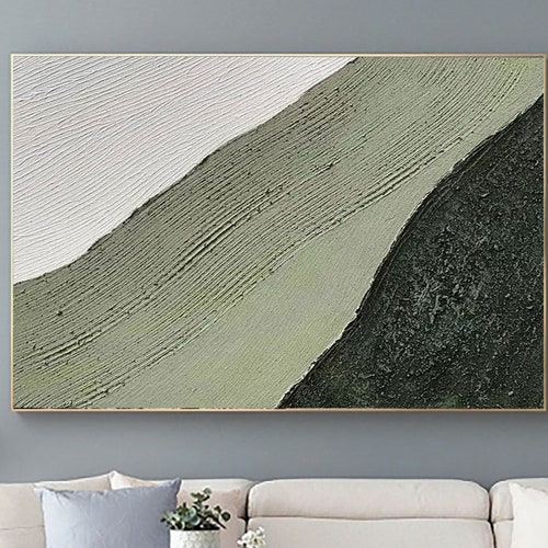 Emerald Green and Beige Abstract Art Super Large Green - Etsy