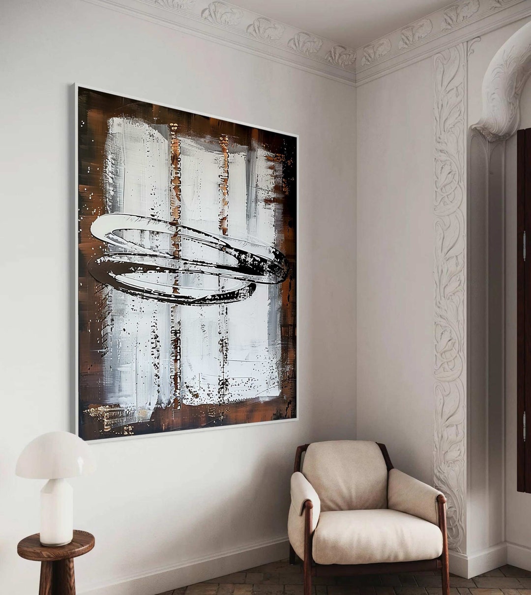 Brown White Texture Painting Brown Minimalist Painting Brown Canvas ...