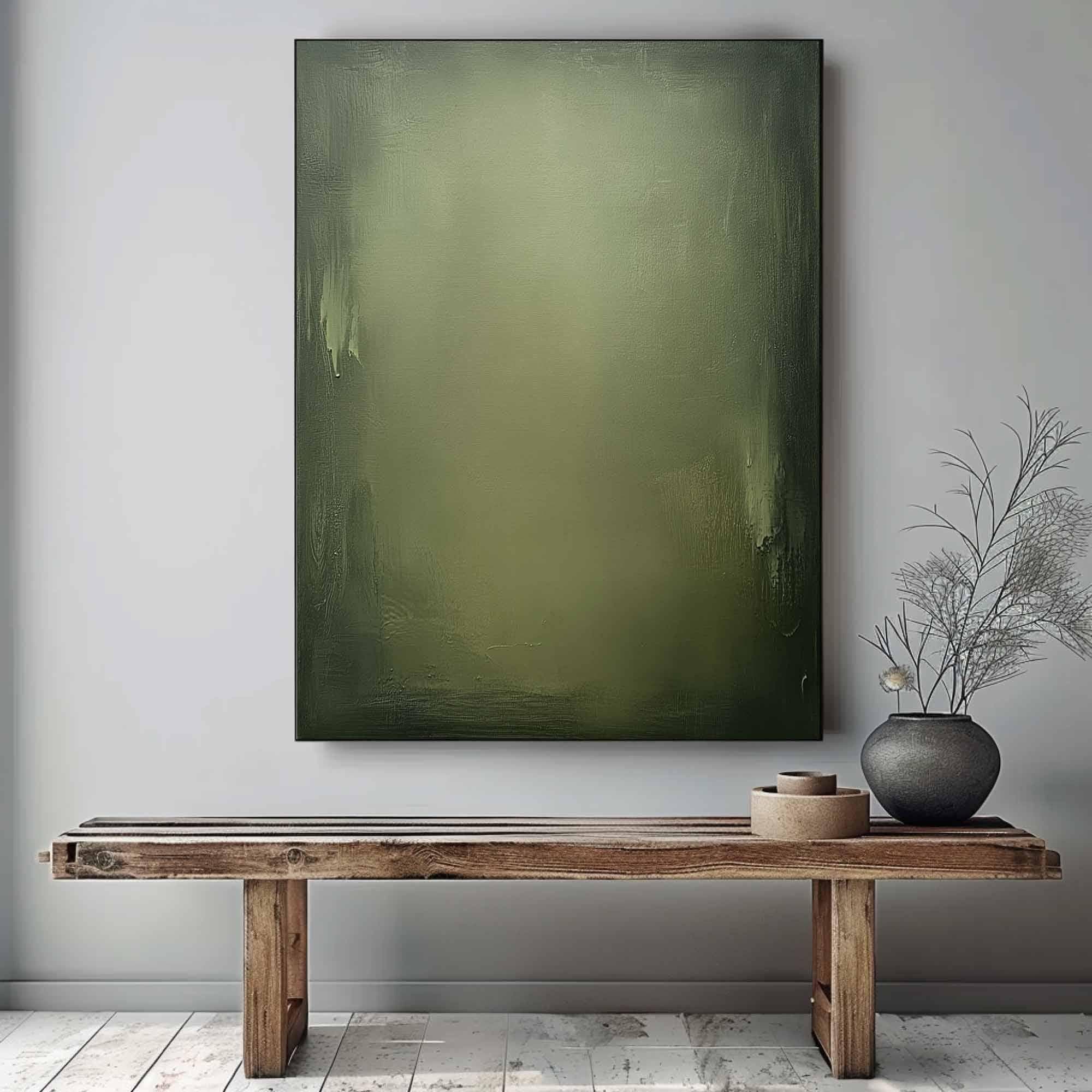 Modern Painting Olive Green Minimalist Art Olive Green Abstract ...