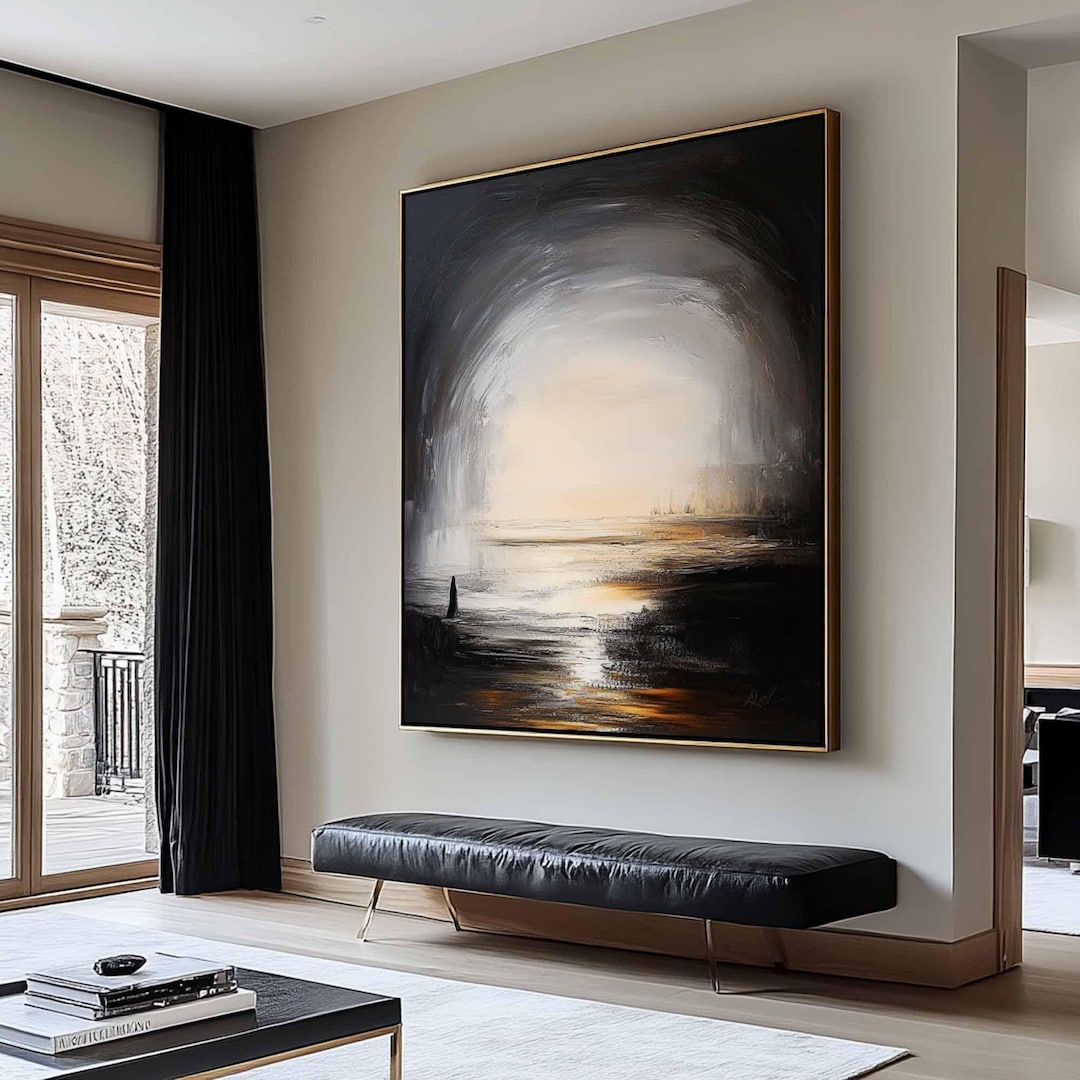 Medieval Surrealist Landscape Painting Surrealist Beige Painting Wabi ...