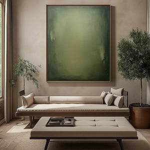 Modern Painting Olive Green Minimalist Art Olive Green Abstract ...