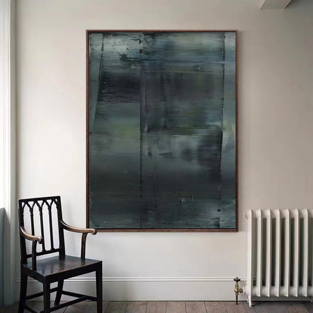 Green Abstract Landscape Painting Pure Green Minimalist Art Dark Green ...