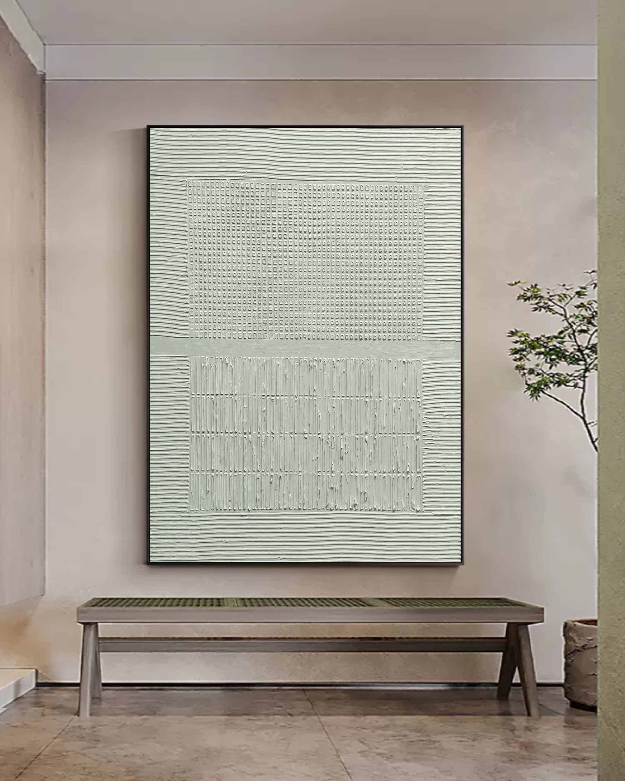Wabi-sabi Green Texture Painting: Minimalist Plaster Wall Art - Etsy